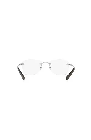 Saint Laurent 53mm Rimless Round Optical Glasses - Silver