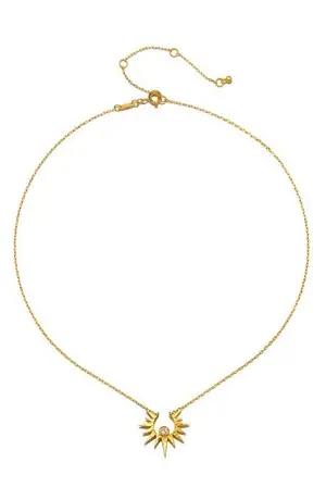 SATYA JEWELRY White Topaz Starburst Pendant Necklace