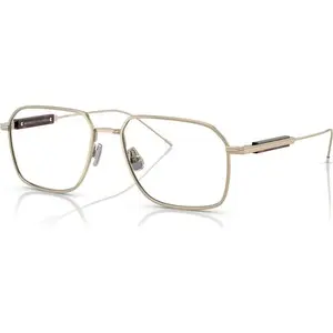 Brunello Cucinelli 54mm Rectangle Full Rim Optical Glasses - Gold