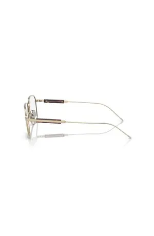 Brunello Cucinelli 54mm Rectangle Full Rim Optical Glasses - Gold