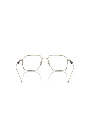 Brunello Cucinelli 54mm Rectangle Full Rim Optical Glasses - Gold