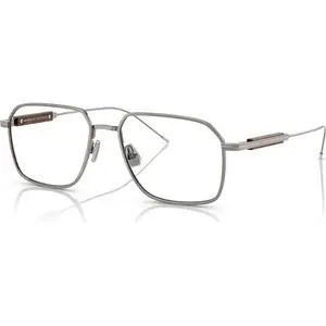 Brunello Cucinelli 54mm Rectangle Full Rim Optical Glasses - Grey