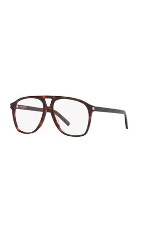 Saint Laurent Aviator Full Rim Acetate Eyeglasses - Tortoise