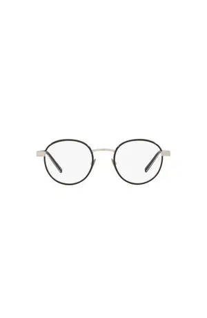 Saint Laurent 49mm Round Optical Glasses - Black