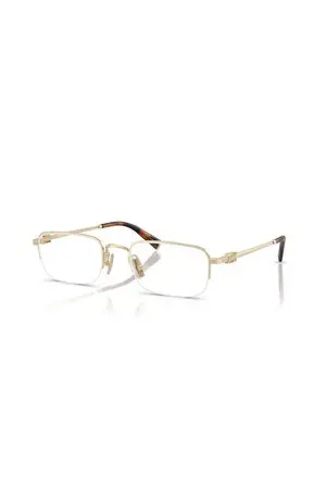 Miu Miu 53mm Rectangle Optical Glasses - Gold