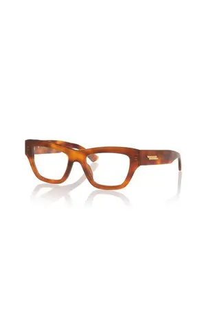 Bottega Veneta 51mm Rectangle Optical Glasses - Tortoise