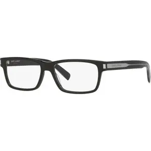 Saint Laurent 56mm Rectangle Full Rim Optical Glasses - Black