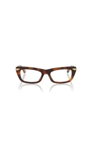 Bottega Veneta 51mm Rectangle Eyeglasses - Tortoise