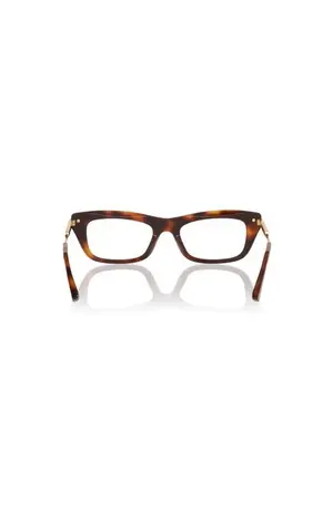 Bottega Veneta 51mm Rectangle Eyeglasses - Tortoise
