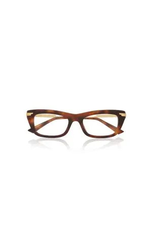 Bottega Veneta 51mm Rectangle Eyeglasses - Tortoise