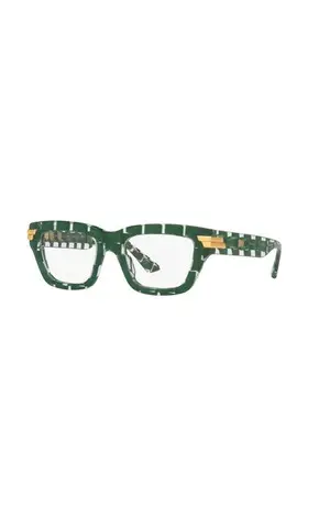 Bottega Veneta 50mm Rectangle Optical Glasses - Green
