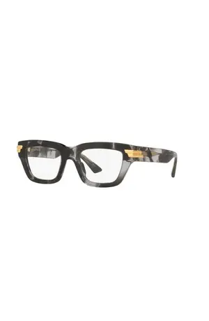 Bottega Veneta 50mm Rectangle Optical Glasses - Tortoise