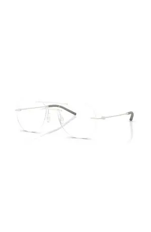 Moncler 55mm Irregular Optical Glasses - Silver