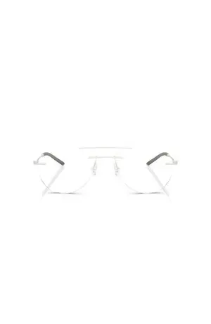 Moncler 55mm Irregular Optical Glasses - Silver