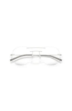 Moncler 55mm Irregular Optical Glasses - Silver