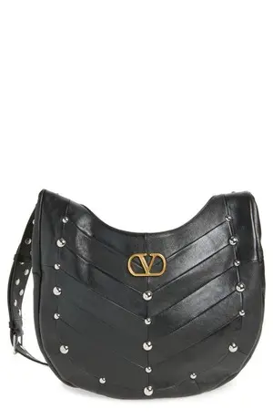 Valentino Garavani Patchwork Leather Hobo Bag - Black