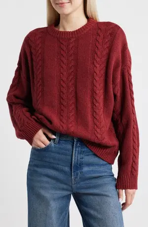 Topshop Oversized Cable Knit Sweater
