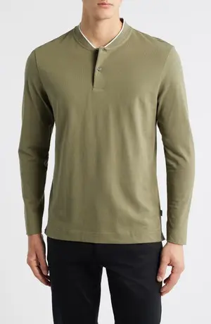 BOSS Pal Long Sleeve Blade Collar Polo - Medium Green