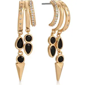 Ettika Icon Behavior Drop Earrings - Black
