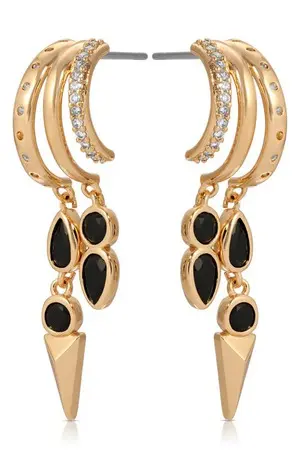 Ettika Icon Behavior Drop Earrings - Black