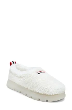 Hunter Madison Faux Shearling Clogs - Creamy Off White/signature