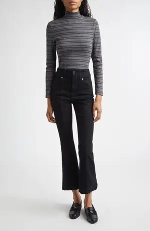 Veronica Beard Carson Seamed High-waist Flare Jeans