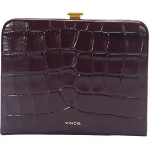 Vince Croc Embossed Frame Wallet - Bordeaux