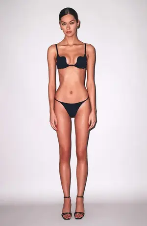 FLEUR DU MAL Le Stretch U-neck Underwire Plunge Bra - Black