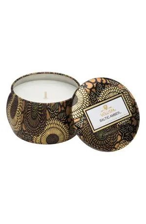 Voluspa Japonica Petite Decorative Tin Candle - Baltic Amber
