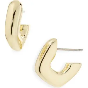 Madewell Sculptural Huggie Hoop Earrings - Pale Gold