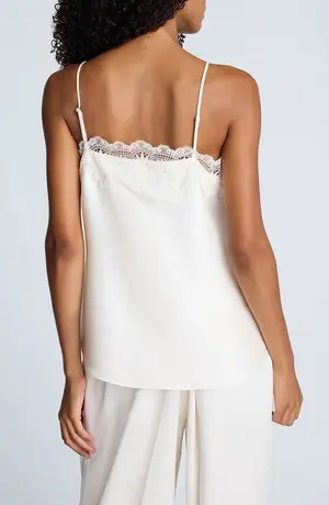 KENNETH COLE Lace Trim Satin Camisole