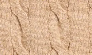 WAYF Cable Knit Turtleneck Sweater - Camel