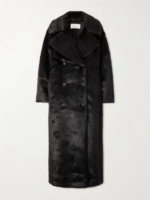 THE FRANKIE SHOP Joni Plush Double-breasted Coat