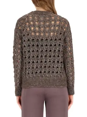 Herno Perforated Mesh Top - Brown