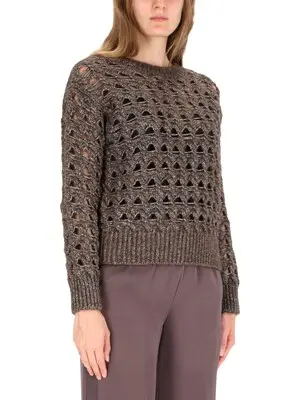 Herno Perforated Mesh Top - Brown
