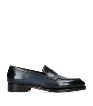 Santoni Leather Arco Loafers