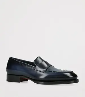 Santoni Leather Arco Loafers