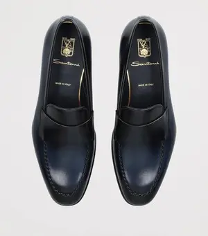 Santoni Leather Arco Loafers