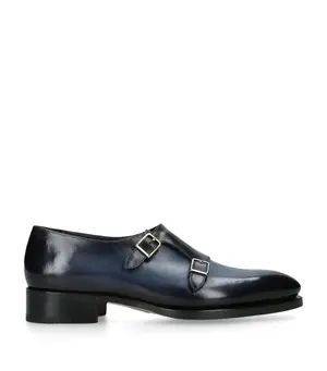 Santoni Leather Eterna Double Monk Oxford Shoes
