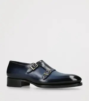 Santoni Leather Eterna Double Monk Oxford Shoes