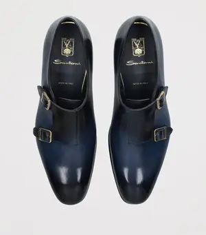 Santoni Leather Eterna Double Monk Oxford Shoes
