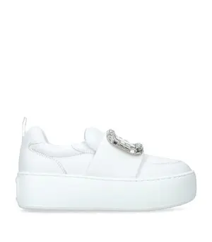ROGER VIVIER Leather Viv’ Up Sneakers