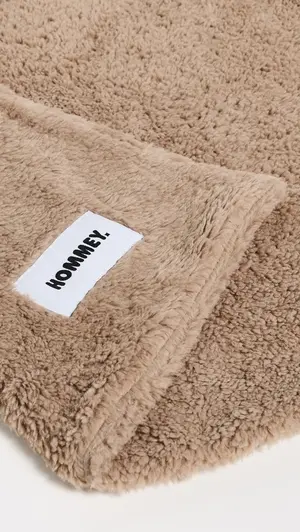 HOMMEY Faux Fur Blanket - Warm Grey