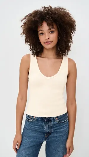 PERFECTWHITETEE Structured Rib V-neck Tank