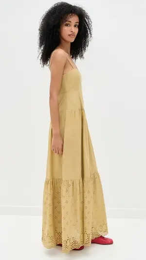 Playa Lucila Eyelet Hem Maxi Dress