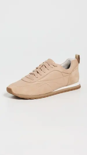 FAVORITE DAUGHTER Sophia Leather And Suede Trim Sneakers - Shortbread