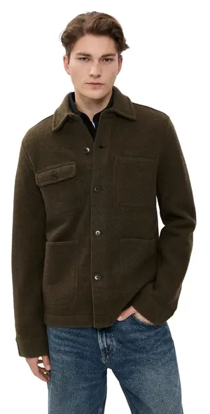 ALEX MILL Work Jacket In Boiled Wool