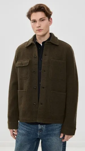 ALEX MILL Work Jacket In Boiled Wool