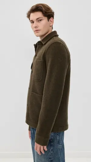 ALEX MILL Work Jacket In Boiled Wool