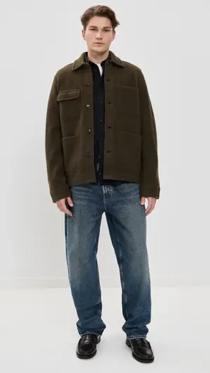 ALEX MILL Work Jacket In Boiled Wool
